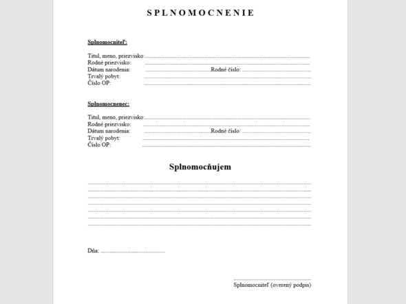 Odvolanie plnej moci – vzor, všeobecné splnomocnenie - Vpeniaze.sk