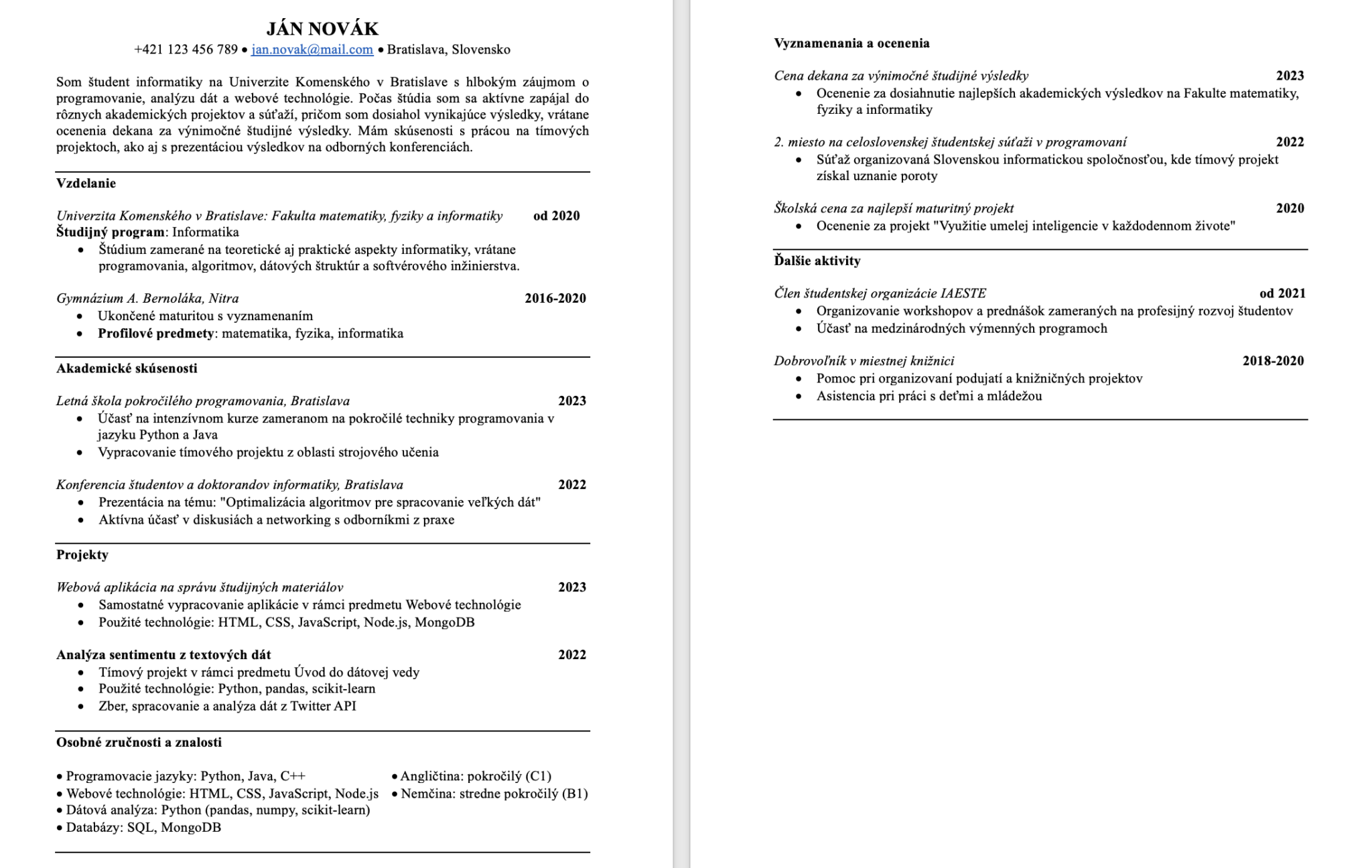 Životopis – ako má vyzerať, vzor 2025 - Vpeniaze.sk