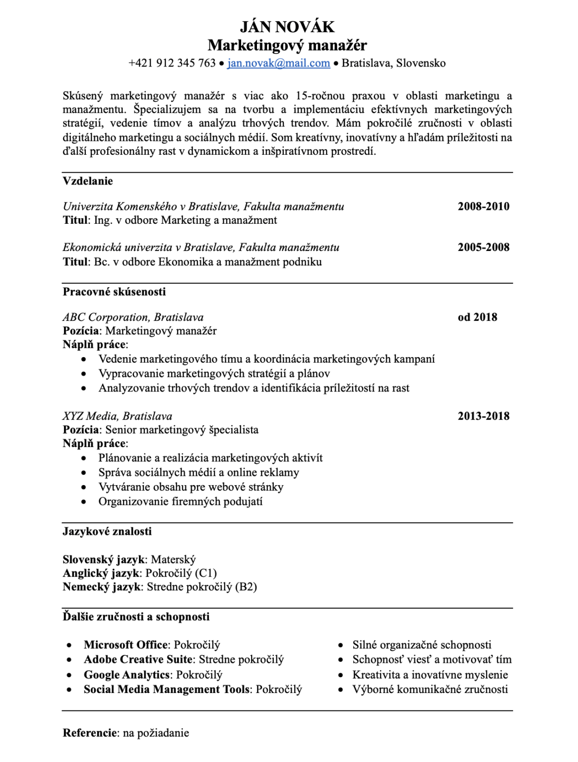 Životopis – ako má vyzerať, vzor 2025 - Vpeniaze.sk