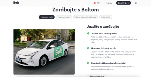 Ako sa stať vodičom Bolt taxi – podnikanie s Boltom - Vpeniaze.sk